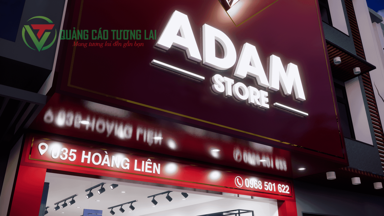 Làm biển hiệu thời trang adam store - Quảng Cáo Tương Lai