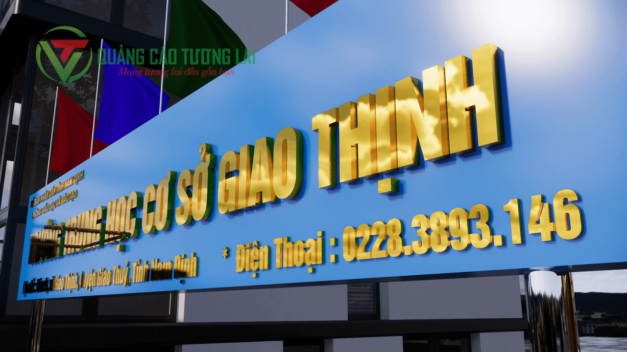 Làm biển cổng trường học - Quảng Cáo Tương Lai